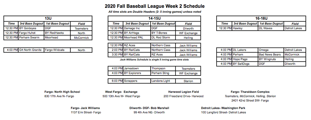 2020 Fall Baseball League