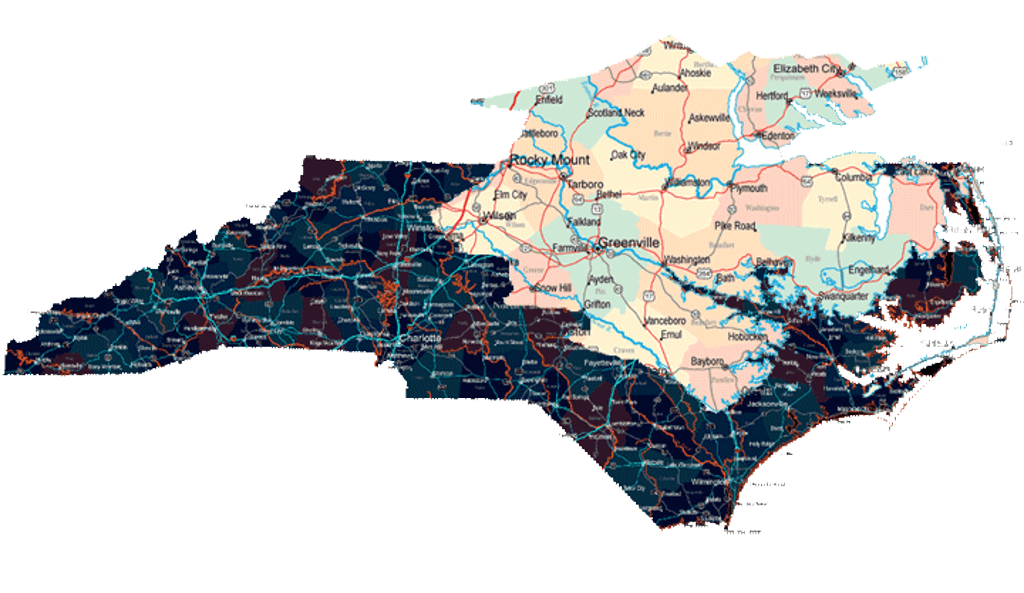 Map Of Eastern Nc