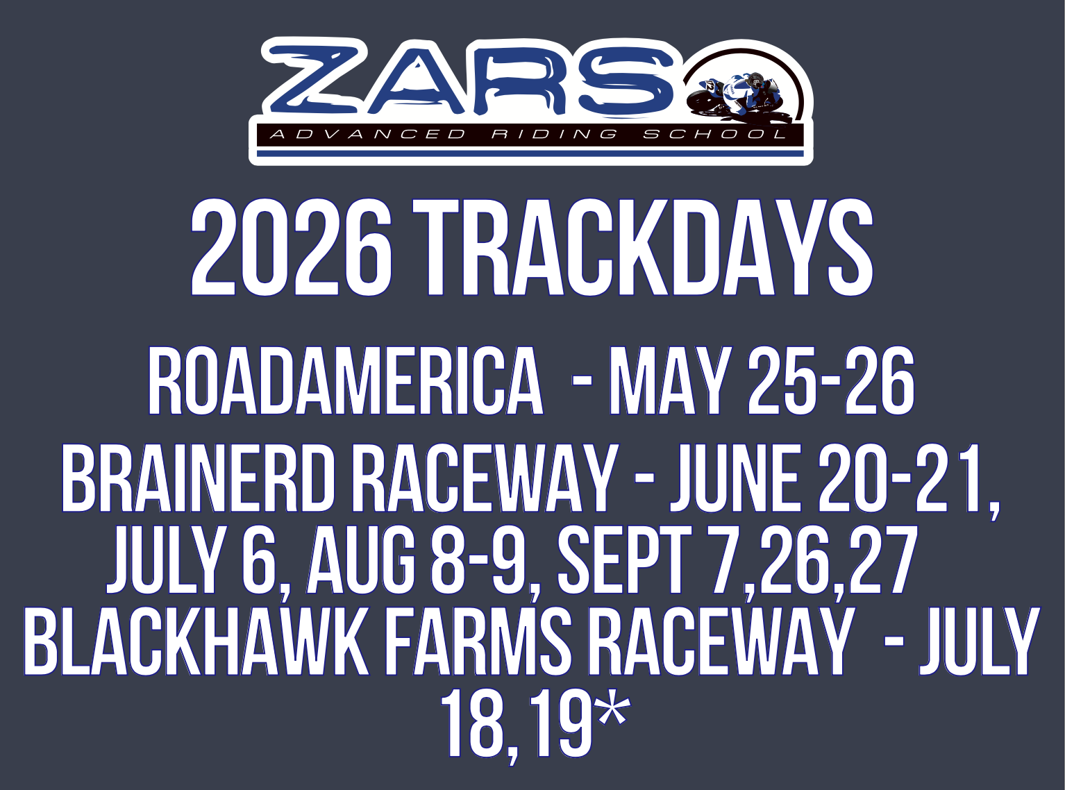Track Day Schedule & Pricing