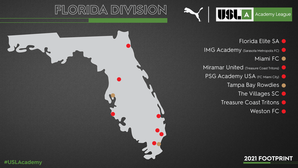 Schedule Announced for the 2021 USL Academy League: Florida Division