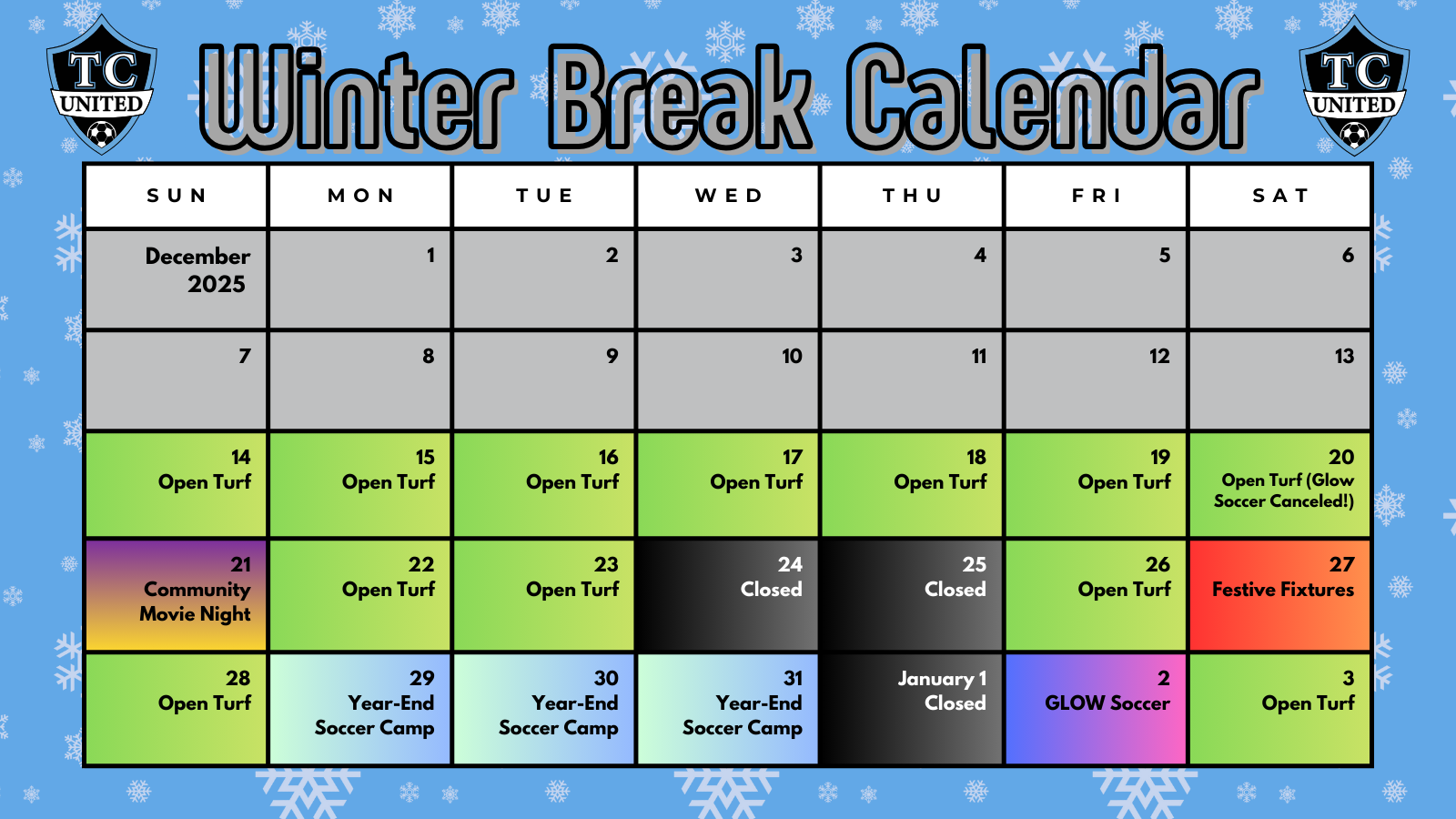 Winter Break 2025/2026 Calendar